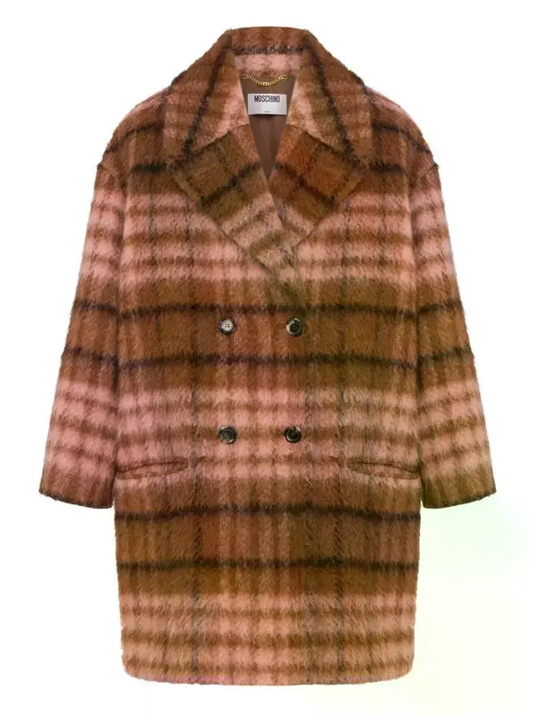 Moschino Checked Double-breasted Coat