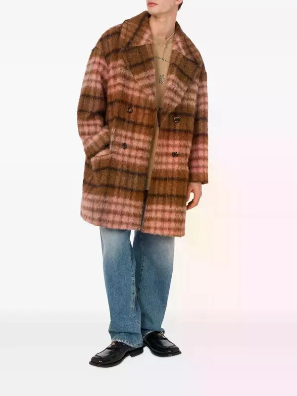 Moschino Checked Double-breasted Coat