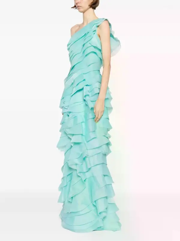 SAIID KOBEISY Layered Organza Dress - Blue