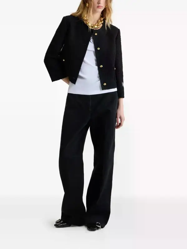 PATOU Collarless Tweed Jacket - Black