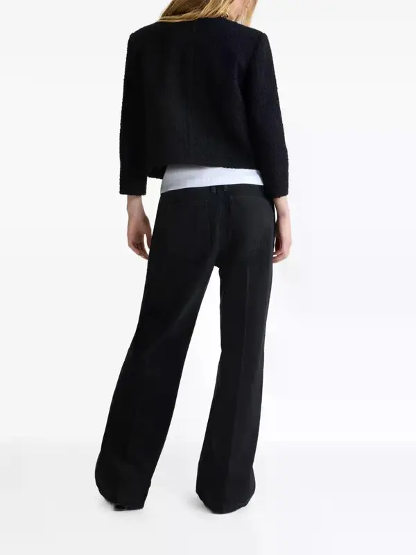 PATOU Collarless Tweed Jacket - Black