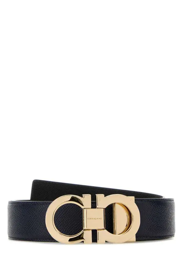 FERRAGAMO Gancini Reversible Belt - Blue