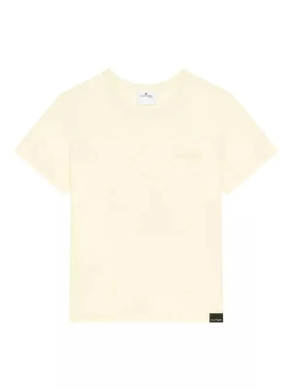 COURREGES Logo-embroidered T-shirt - Yellow