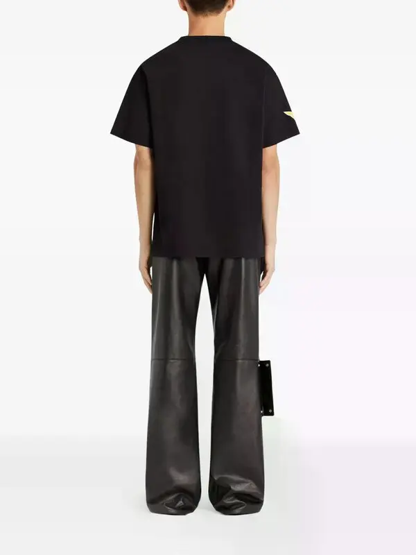 COURREGES Logo-print Short-sleeve T-shirt - Black