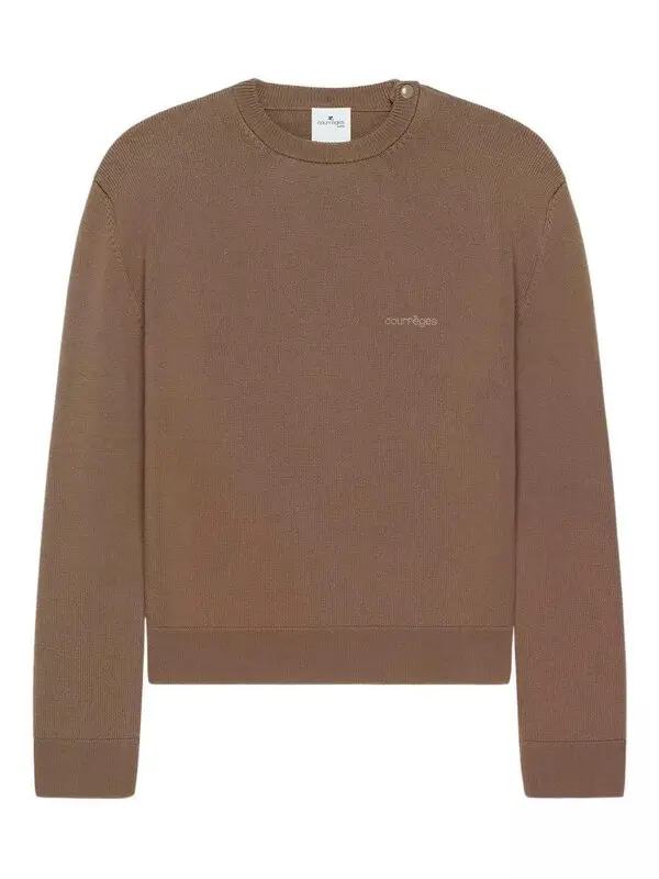 COURREGES Crew-neck Embroidered Sweatshirt