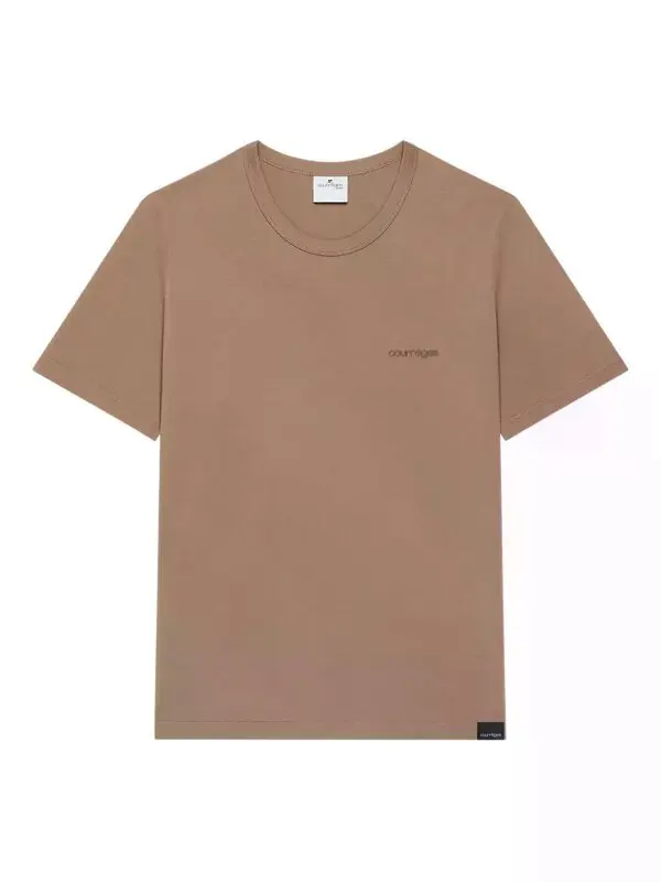 COURREGES Logo-embroidered Short-sleeve T-shirt - Brown