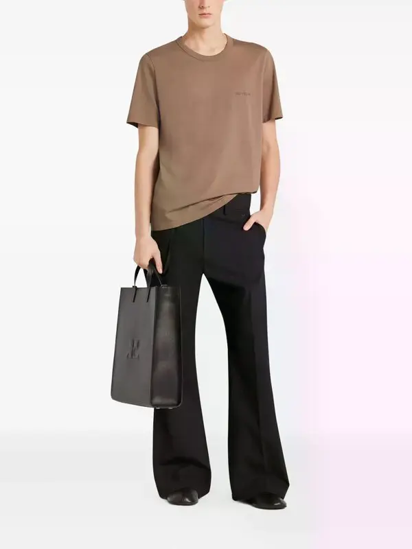 COURREGES Logo-embroidered Short-sleeve T-shirt - Brown