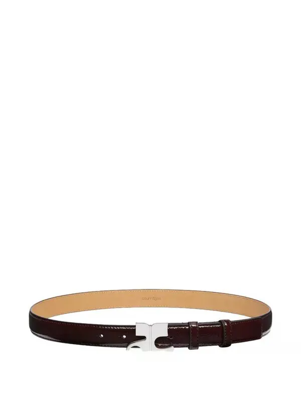 COURREGES Logo-buckled Leather Belt - Brown