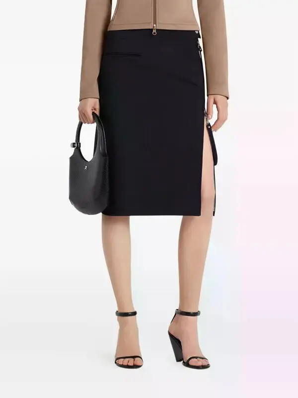 COURREGES Asymmetric Zip-detail Skirt - Black