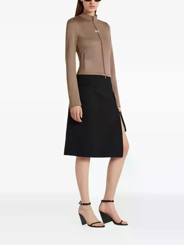 COURREGES Asymmetric Zip-detail Skirt - Black