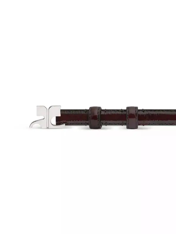 COURREGES Ac-buckle Leather Belt - Red