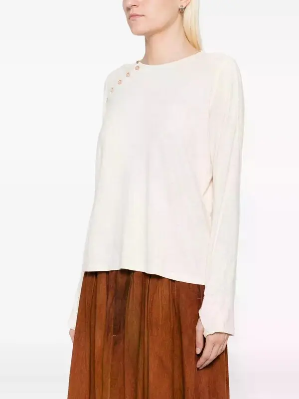 KINYAN LAM Slanted Collar Cotton Top