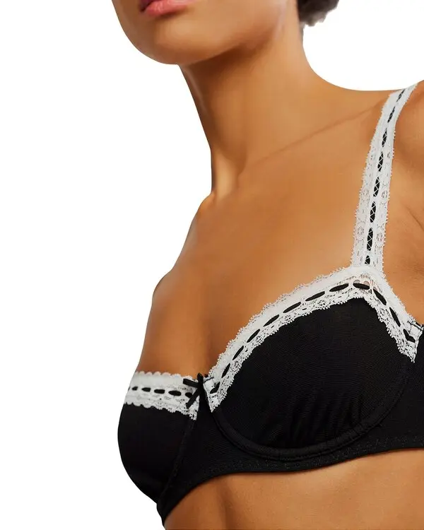 Free People So Sweet Balconette Underwire Bra - Black Combo