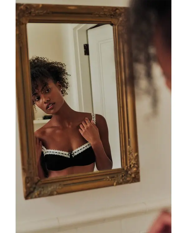 Free People So Sweet Balconette Underwire Bra - Black Combo