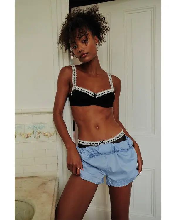 Free People So Sweet Balconette Underwire Bra - Black Combo