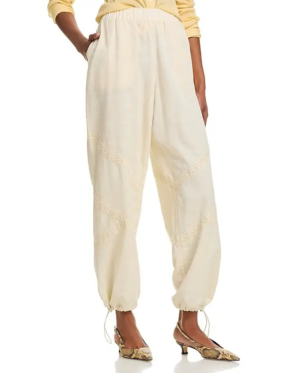 Aqua Lace Inset Cargo Pants Exclusive - Ivory
