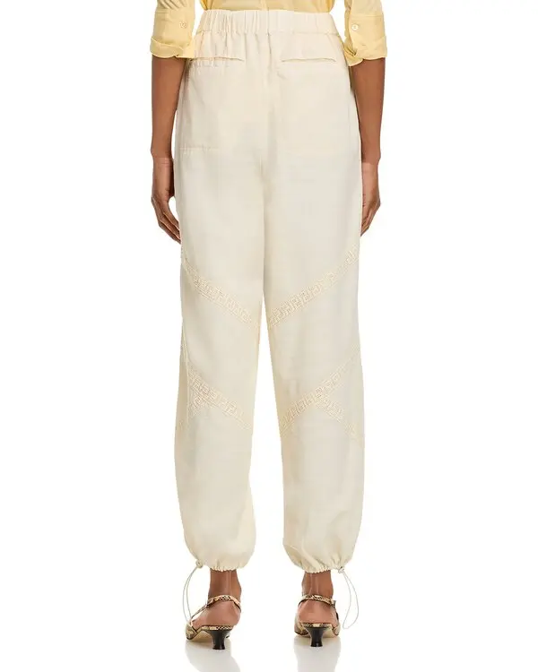 Aqua Lace Inset Cargo Pants Exclusive - Ivory