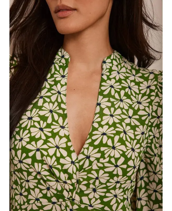 slim fit dress slacks Violeta Green Floral Midi Dress main image 0