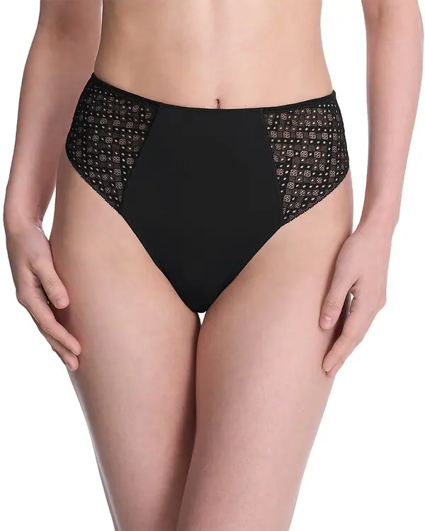 Natori Harmony High Rise Thong Panty - Black