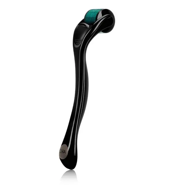 BEAUTY ORA Microneedle Face Roller System 0.25mm - Aqua Head With Black Handle