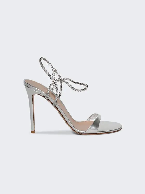 GIANVITO ROSSI Crystal-embellished Stiletto Sandals - Silver