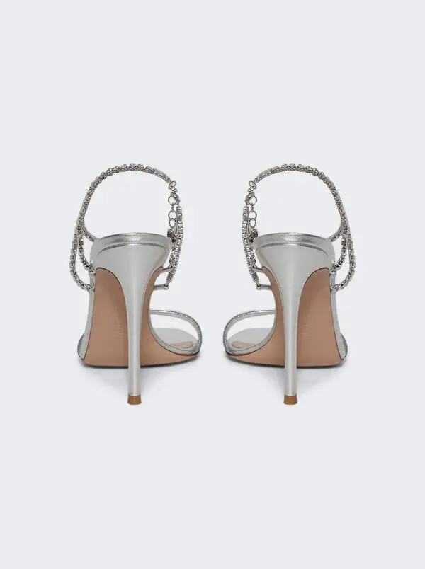 GIANVITO ROSSI Crystal-embellished Stiletto Sandals - Silver