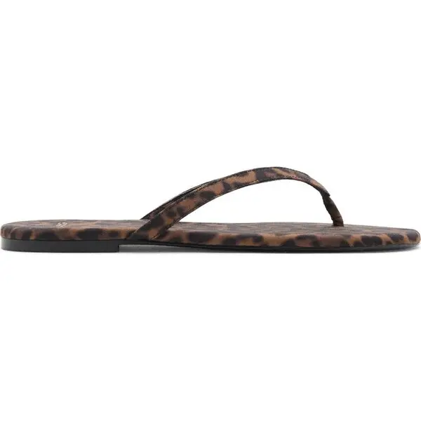 Mango Leopard Print Flip-flops