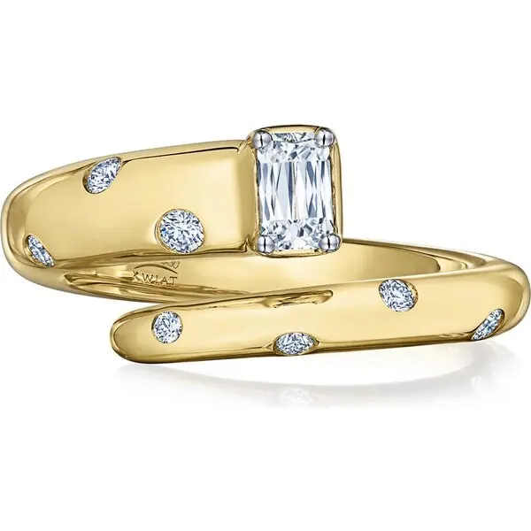 Kwiat Cobblestone Ashoka Diamond Bypass Ring - Yellow Gold