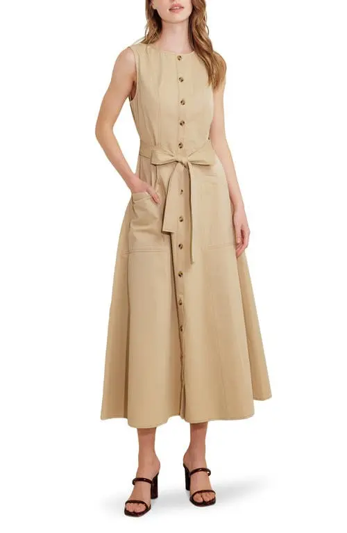FREEMARKET Sleeveless Cotton Maxi Dress - Beige