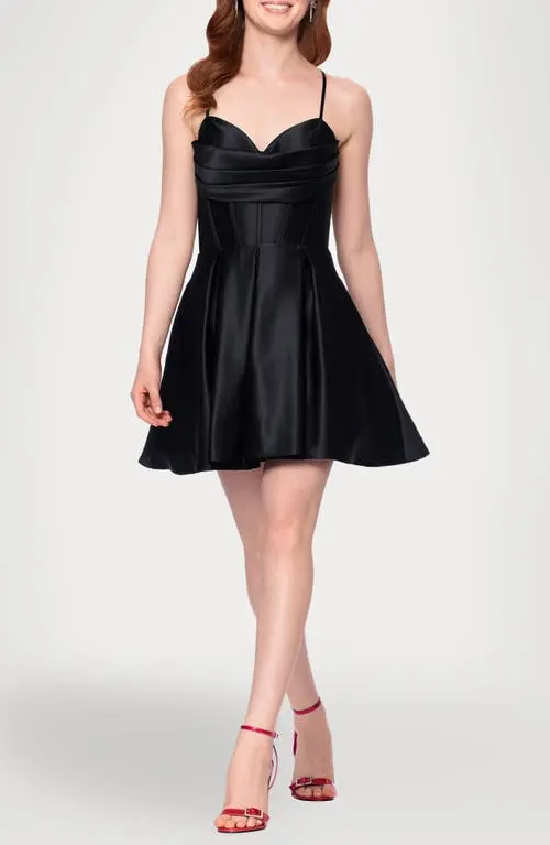 bella hadid black dress runway It Girl Rose-Flower Corset Black Mini Dress