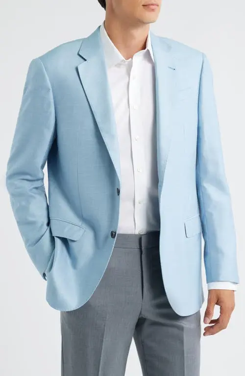 Emporio Armani Slub Sport Coat - Sky Blue