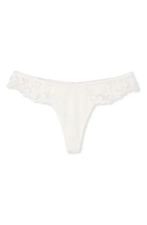 ETAM Amour Embroidered Tanga Thong - Ecru