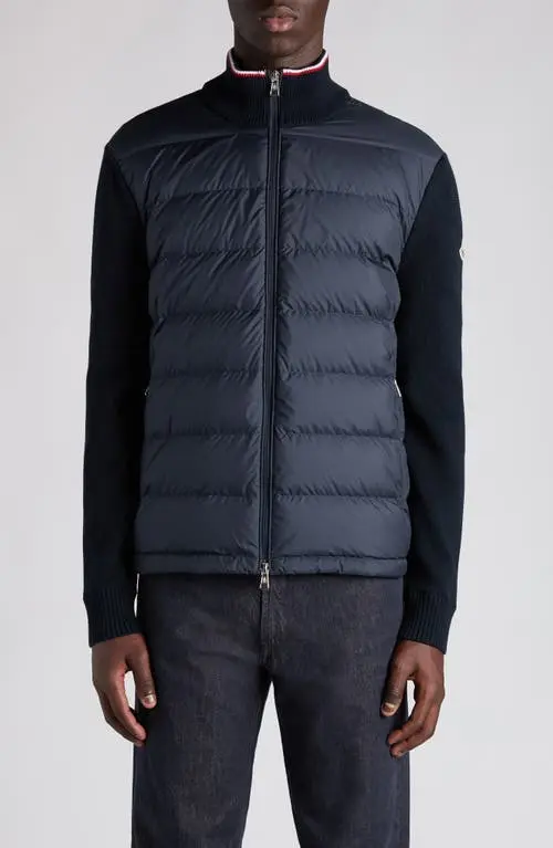 Moncler Padded Zip Cardigan - Obsidian Blue