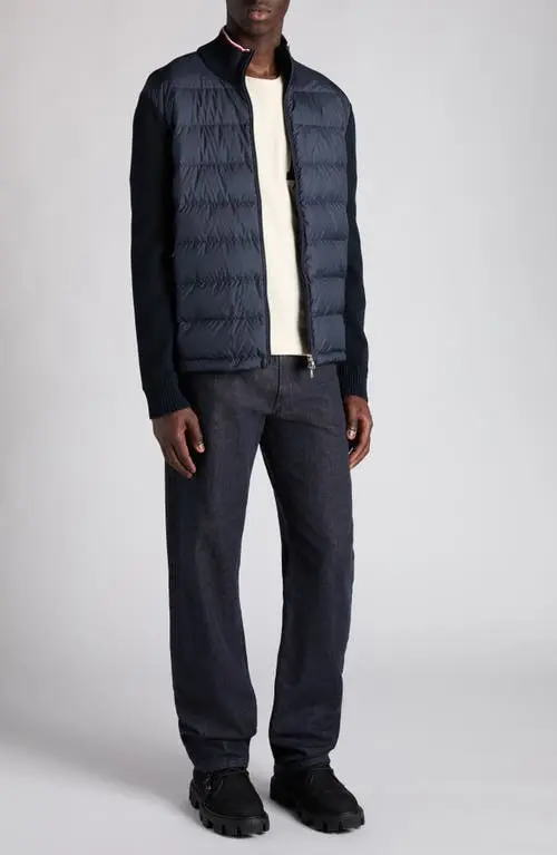 Moncler Padded Zip Cardigan - Obsidian Blue