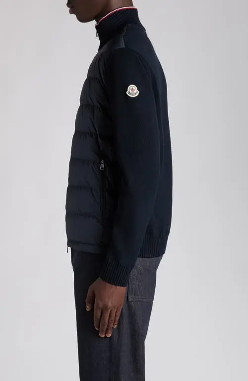 Moncler Padded Zip Cardigan - Obsidian Blue