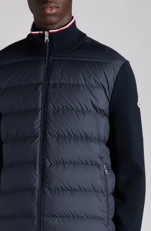 Moncler Padded Zip Cardigan - Obsidian Blue