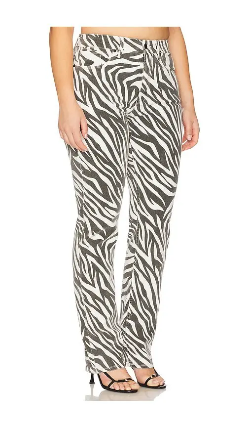 Good American Zebra Print Straight Leg Jeans