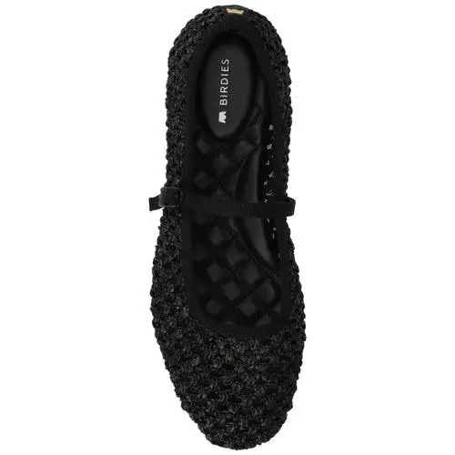 BIRDIES The Hummingbird Mary Jane Openweave Flat - Black