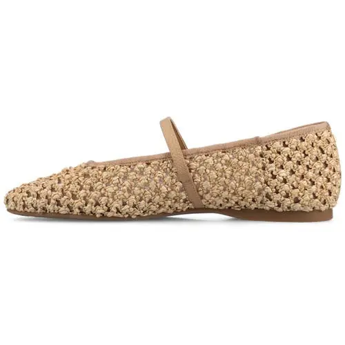 BIRDIES The Hummingbird Mary Jane Openweave Flat - Tan