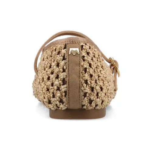 BIRDIES The Hummingbird Mary Jane Openweave Flat - Tan