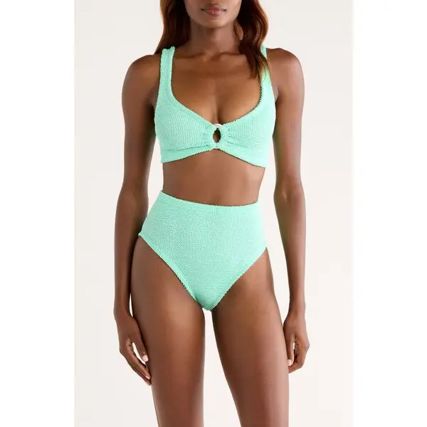 Hunza G Nadine O-ring Two-piece Swimsuit - Metallic Mint