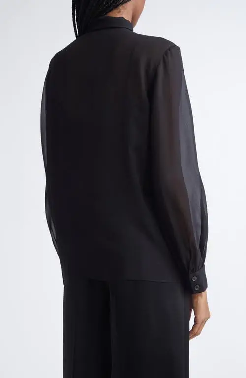 Michael Kors Tie-neck Silk Chiffon Blouse