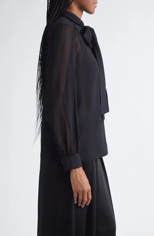 Michael Kors Tie-neck Silk Chiffon Blouse
