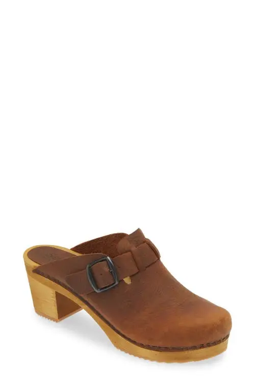 SANITA Maulo Leather Clogs - Chestnut