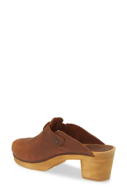 SANITA Maulo Leather Clogs - Chestnut