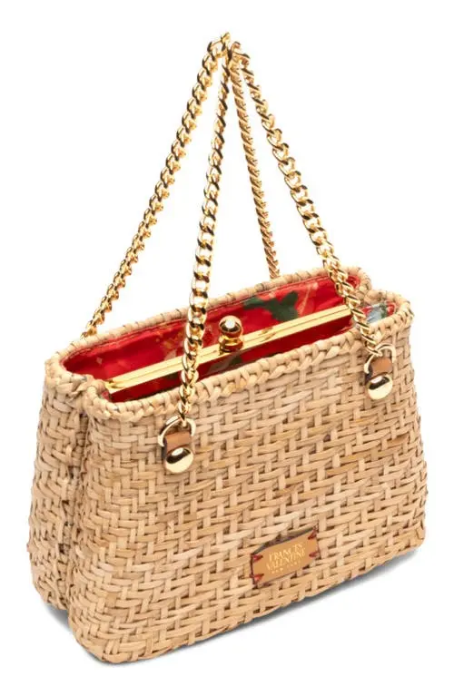 FRANCES VALENTINE Wicker Basket Shoulder Bag