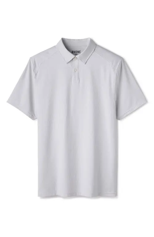 RHONE Commuter Slim Fit Performance Polo - Sleet Gray Micro Grid