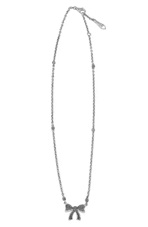Lagos Kinder Caviar Bow Necklace