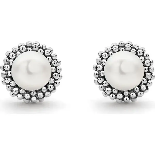 Lagos Kinder Luna Freshwater Pearl Stud Earrings - Sterling Silver/fw Pearl