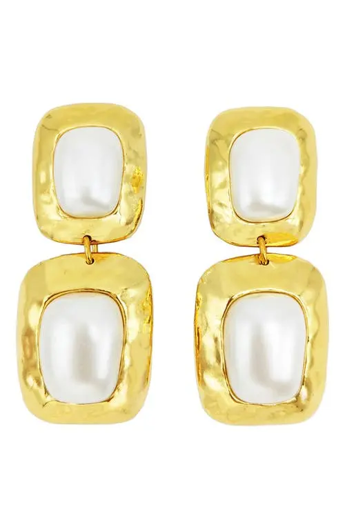 PETIT MOMENTS Martina Drop Earrings - Gold/ Pearl